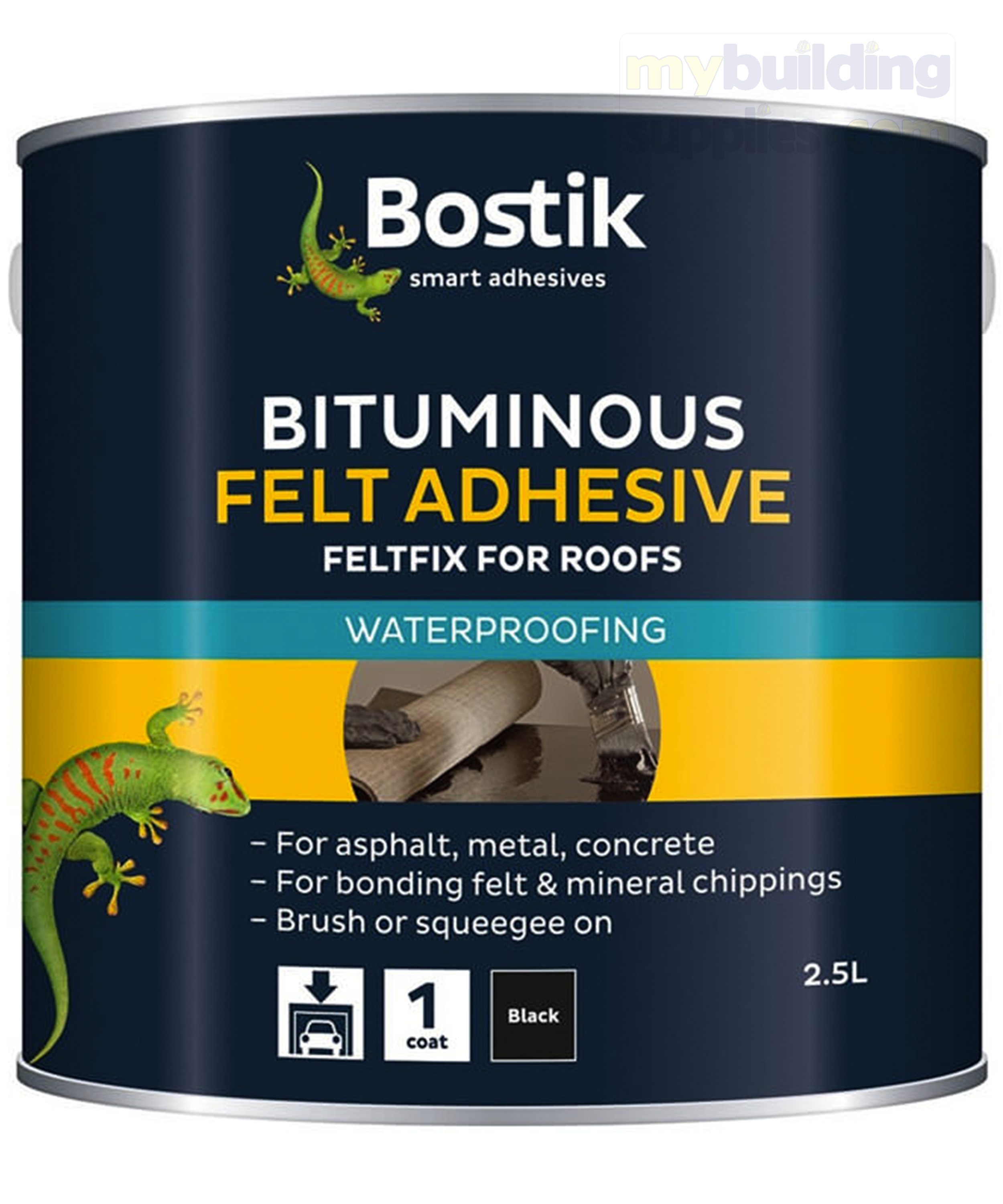 Bostik Feltfix Bituminous Roof Felt Adhesive - 2.5L, 5L ...