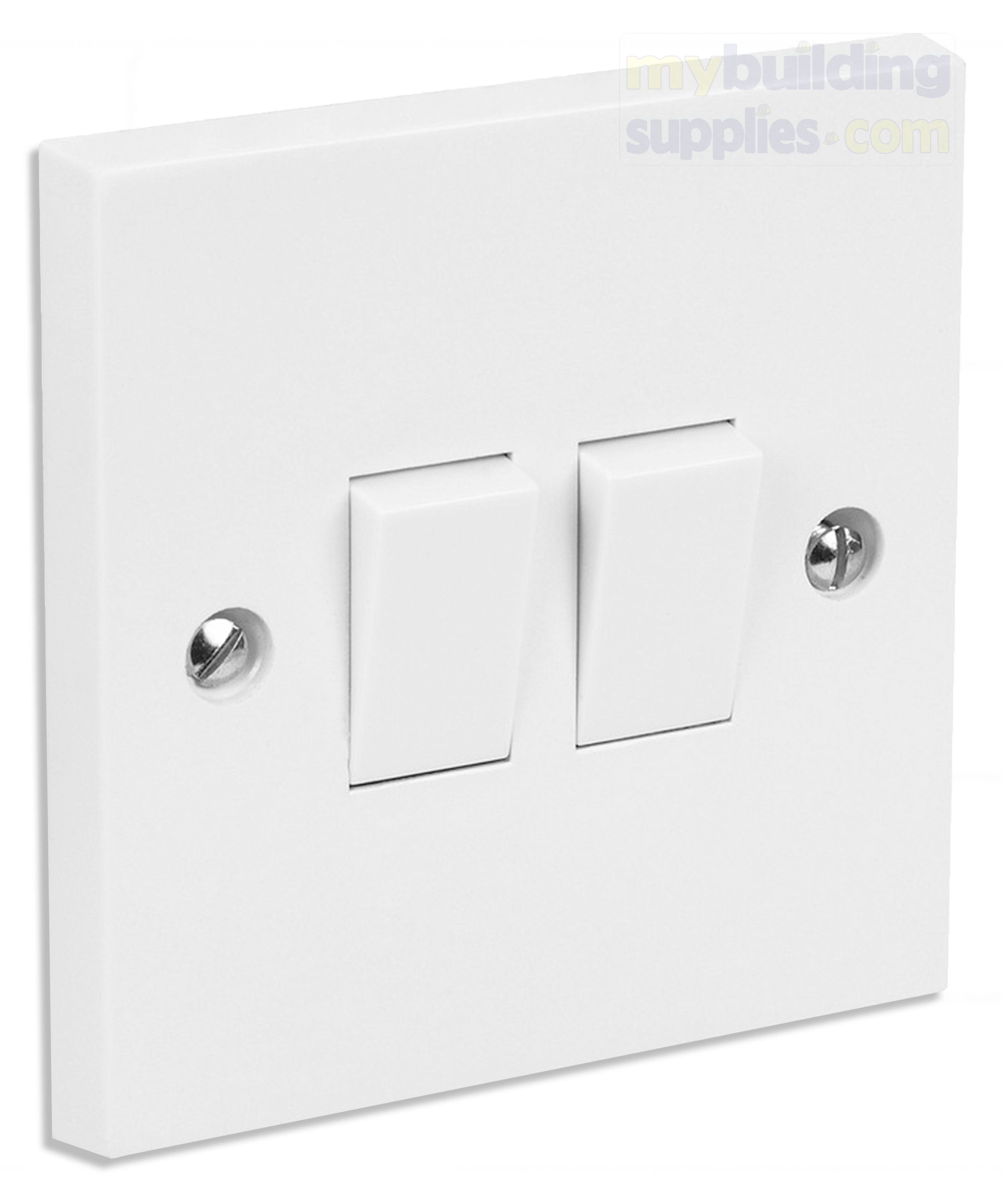 Light Switch 2 Gang 2 Way White – Mybuildingsupplies