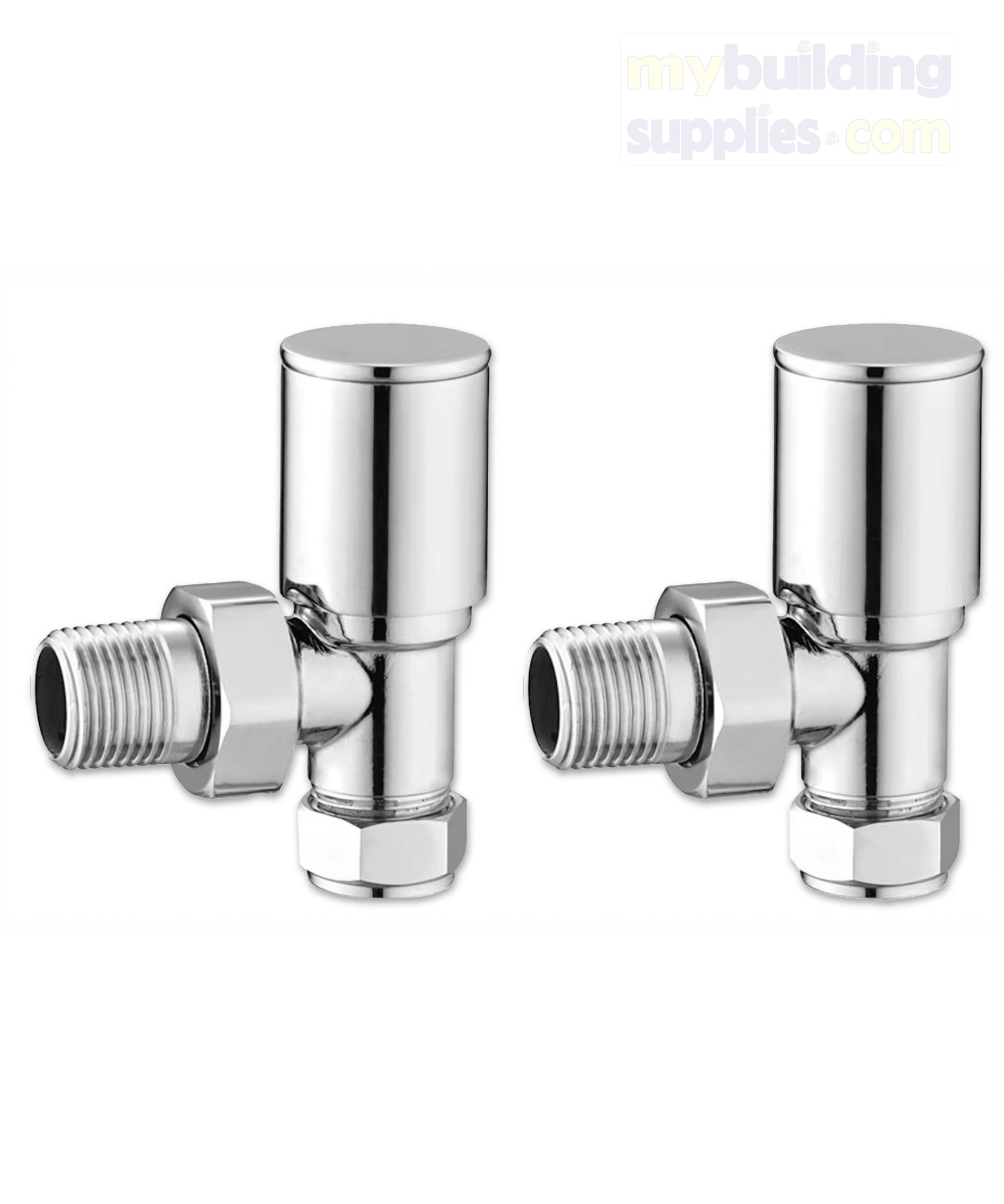 Smooth Head Angled Radiator Valves Pair – Mybuildingsupplies