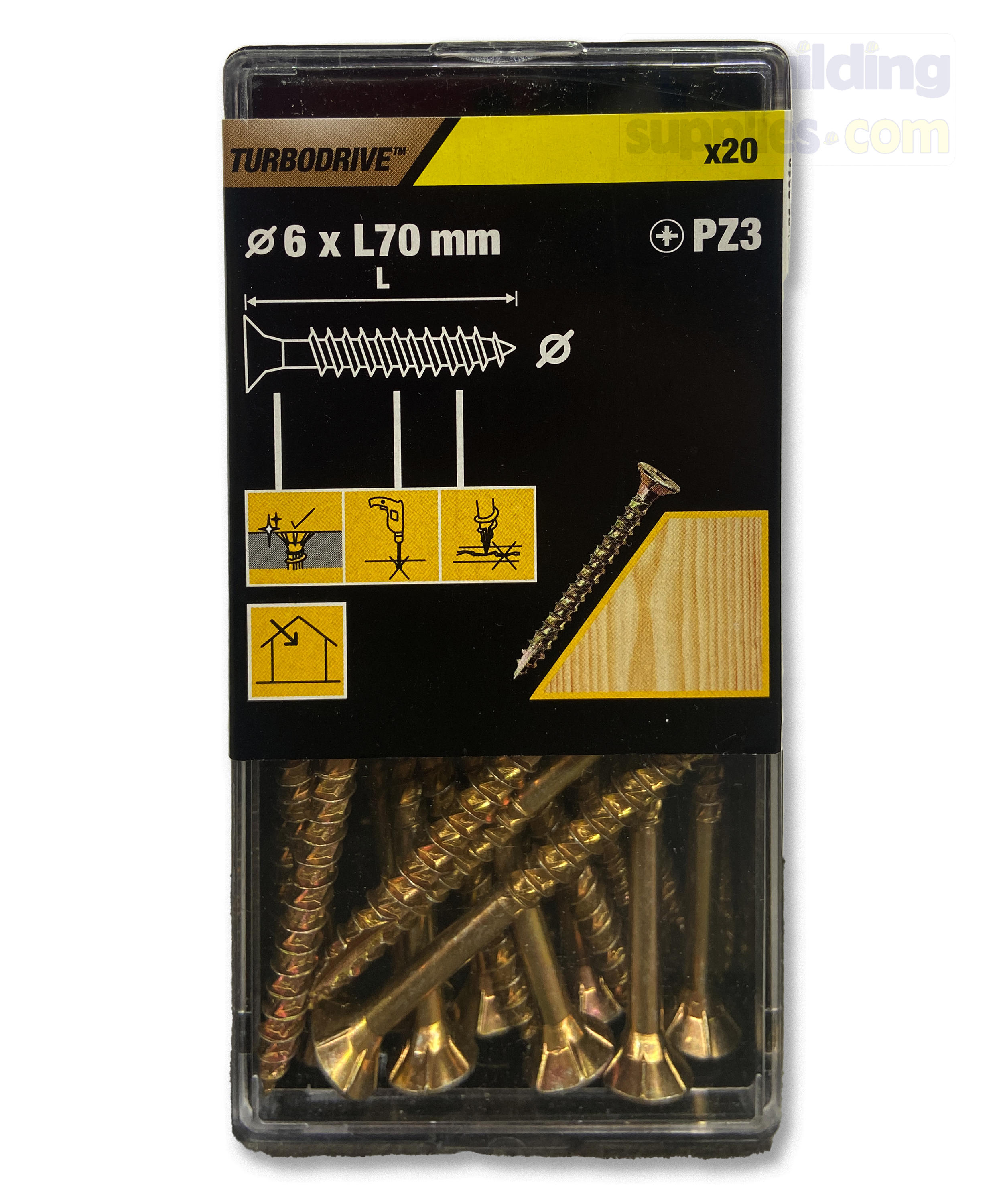 TurboDrive Screws PZ3 - QTY 20 – Mybuildingsupplies